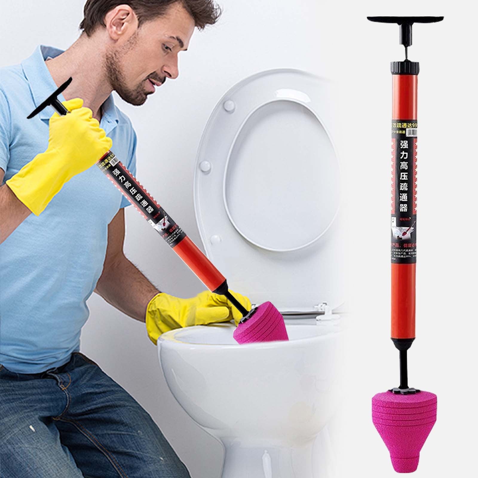 COM1950s Toilet Plunger Heavy Duty High Pressure Toilet Unblock Shot ...