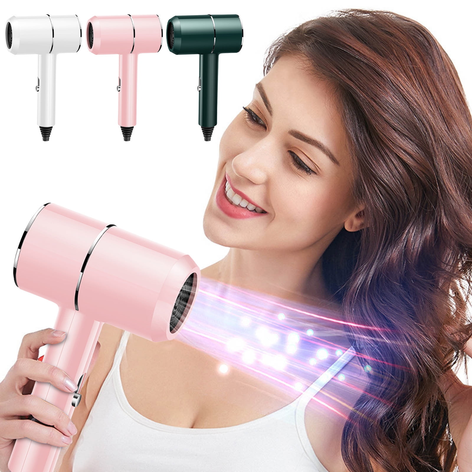 COM1950s Travel Hair Dryer,Ionic Hair Dryer,Blue Light Hair Care ...