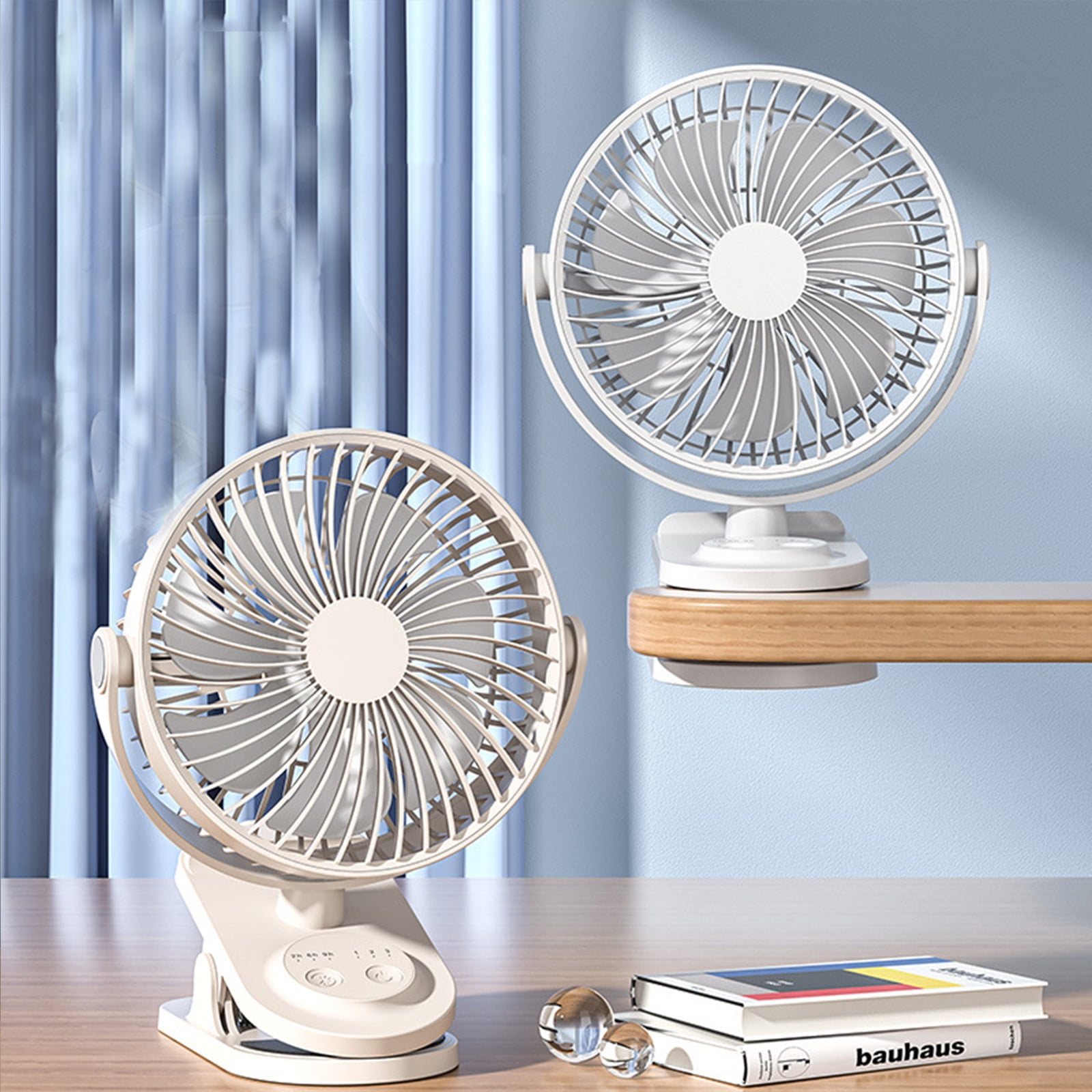 COM1950s Usb Clip Fan,Portable Desk Fan with Wide Angle,Rechargeable ...
