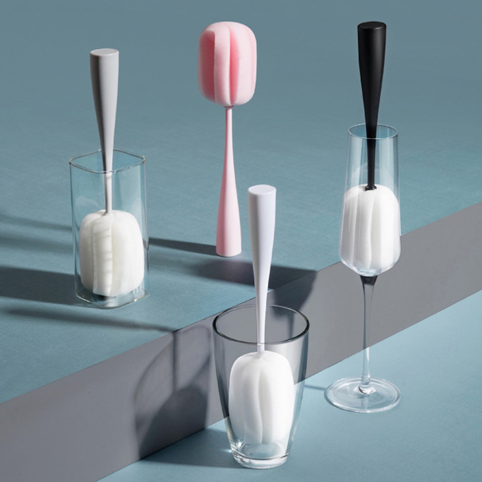 COM1950s Vertical Sponge Cup Brush with 360掳 Rotating Head for Goblets ...
