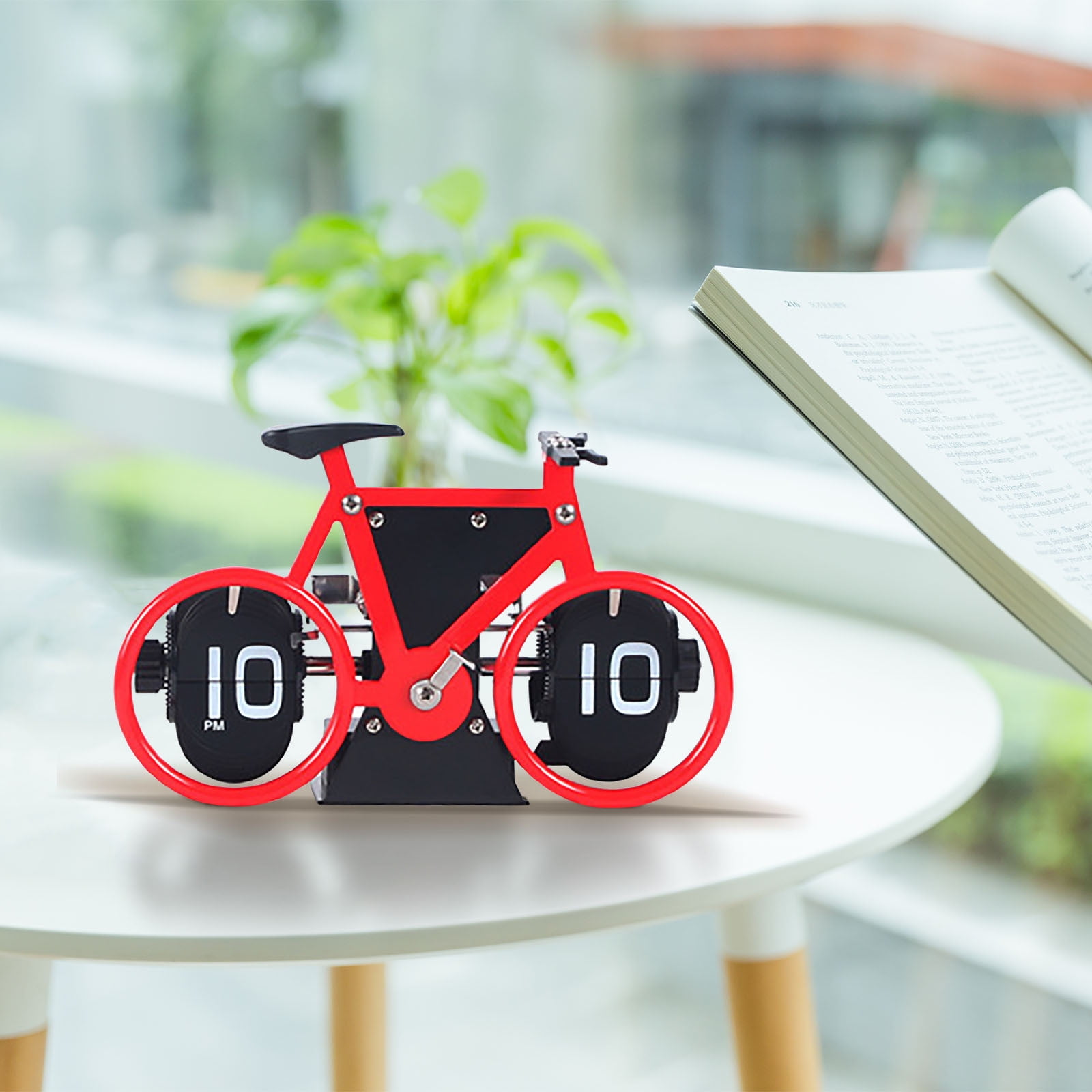 COM1950s Vintage Flip Desk Clock- Bookshelf Decor,Bike Shape Flip Clock ...