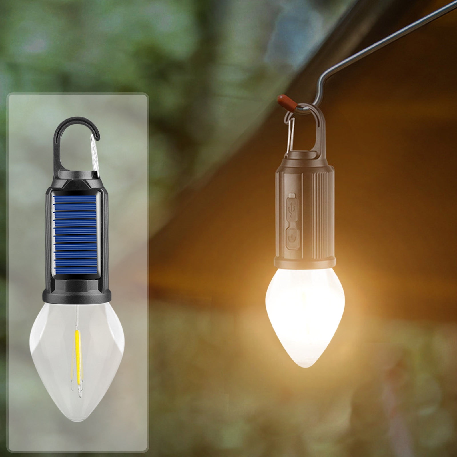 COM1950s Vintage Led Light Bulbs Outdoor Type-C Rechargeable Portable ...