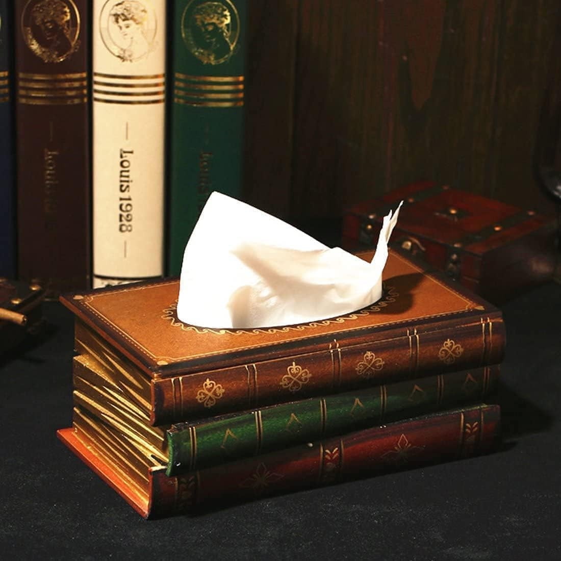 COM1950s Vintage-Style Stack of Books Tissue Box - Walmart.com