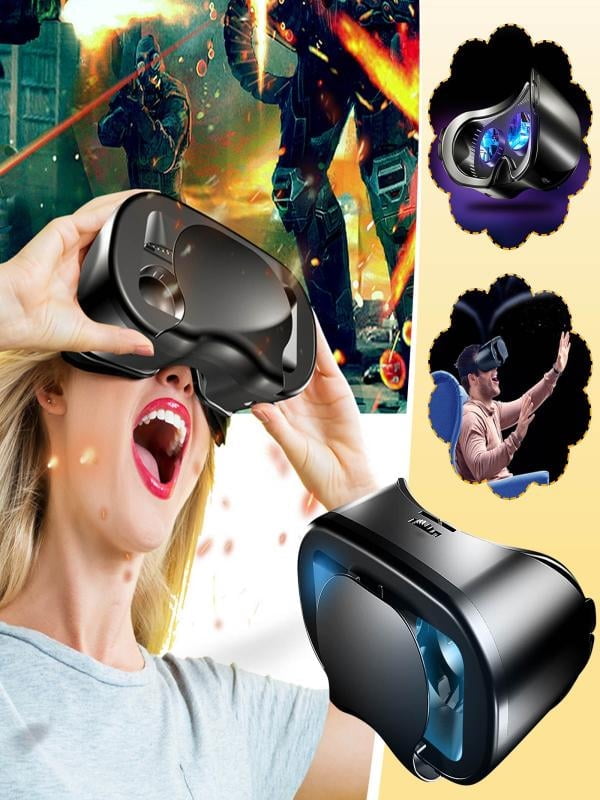 COM1950s Vr Headset for Phones Virtual Reality Glasses with Wireless ...