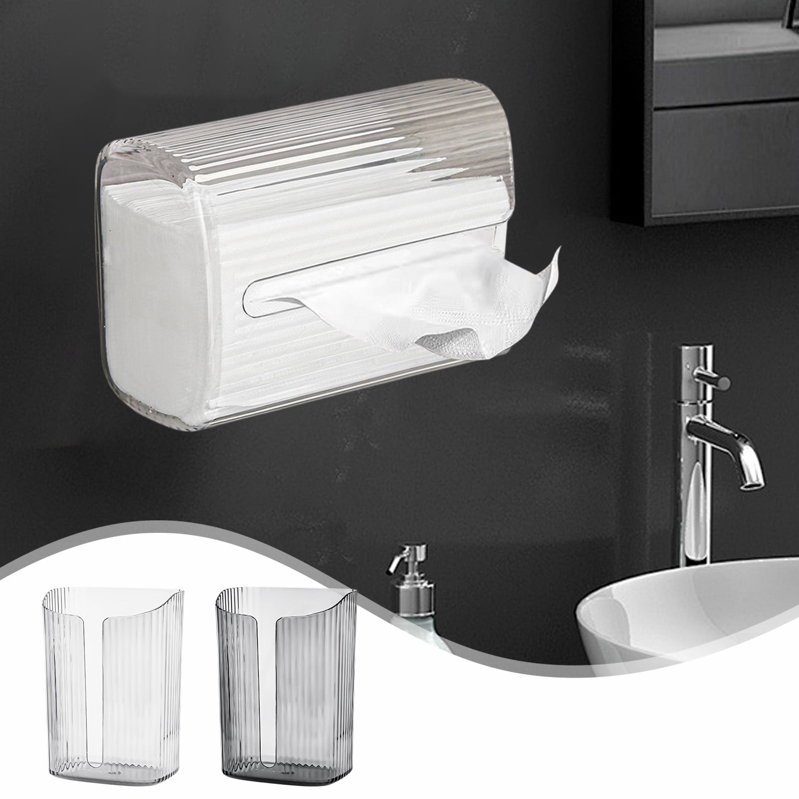 COM1950s Wall Mounted Tissue Box,Bathroom Storage,Space-Saving,Easy ...