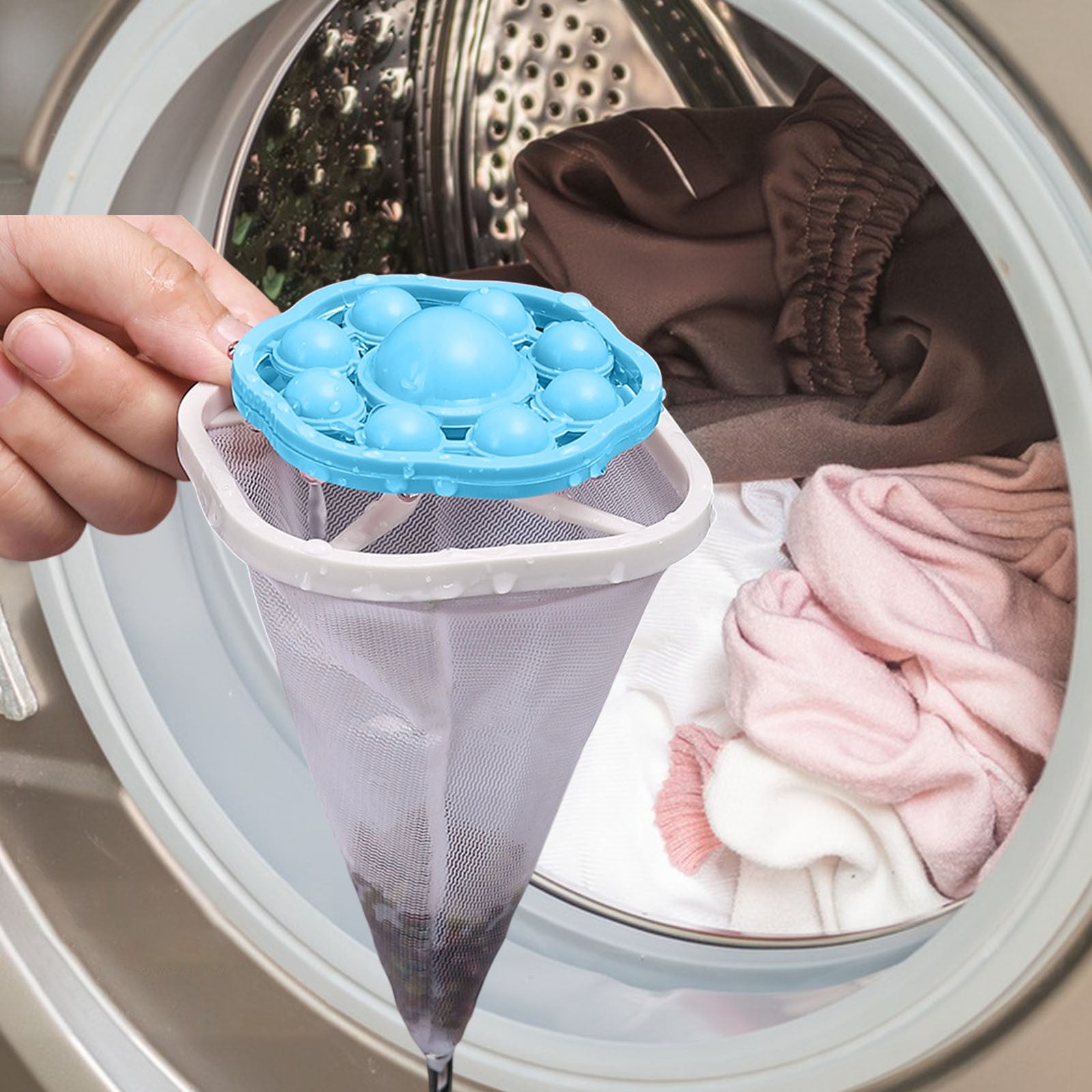 COM1950s Washing Machine Hair Filter,Reusable Floating Mesh for Pet ...