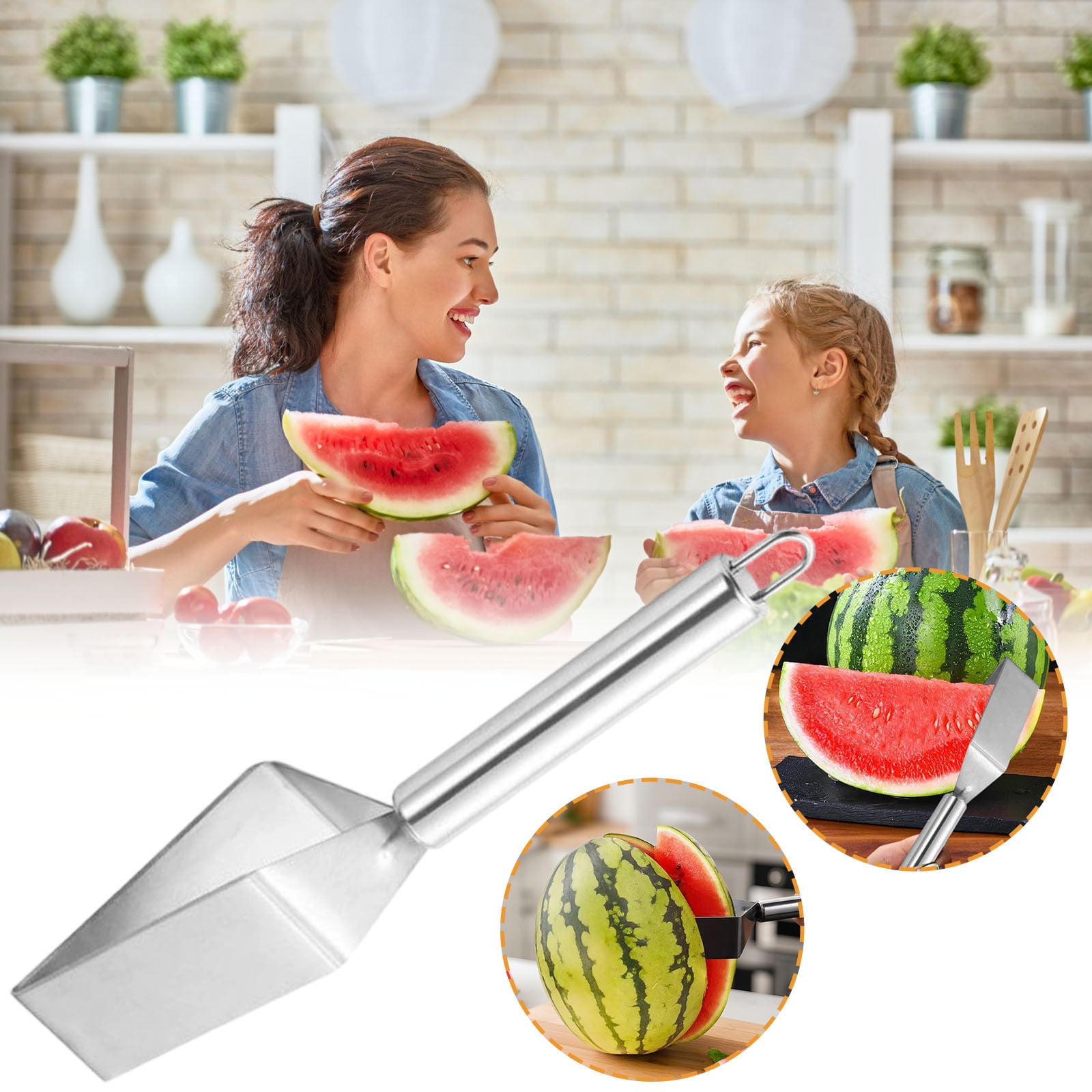 COM1950s Watermelon Slicer and Melon Cutter,Stainless Steel Effortless ...