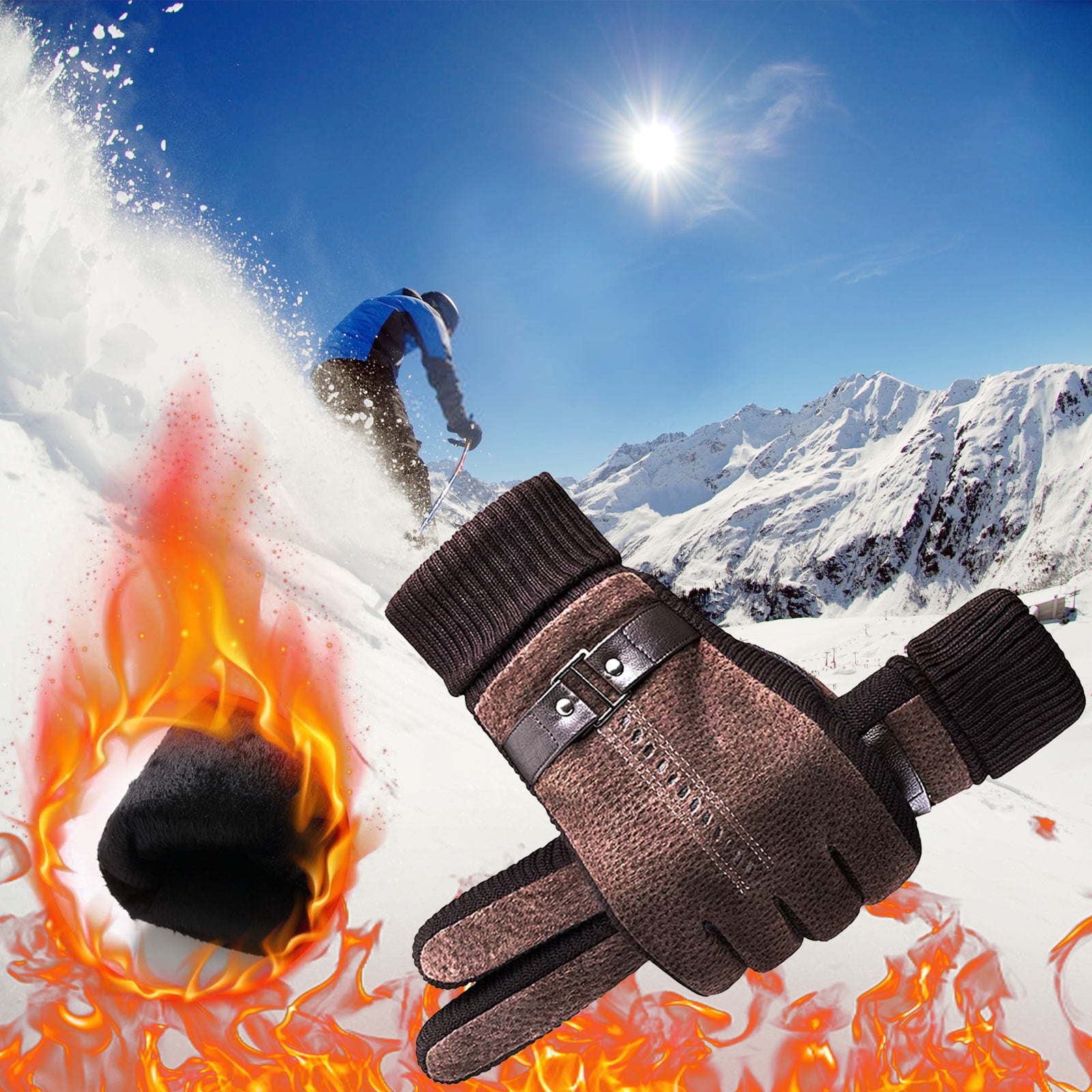 COM1950s Winter Gloves Men Waterproof Winter Gloves Men Touchscreen ...