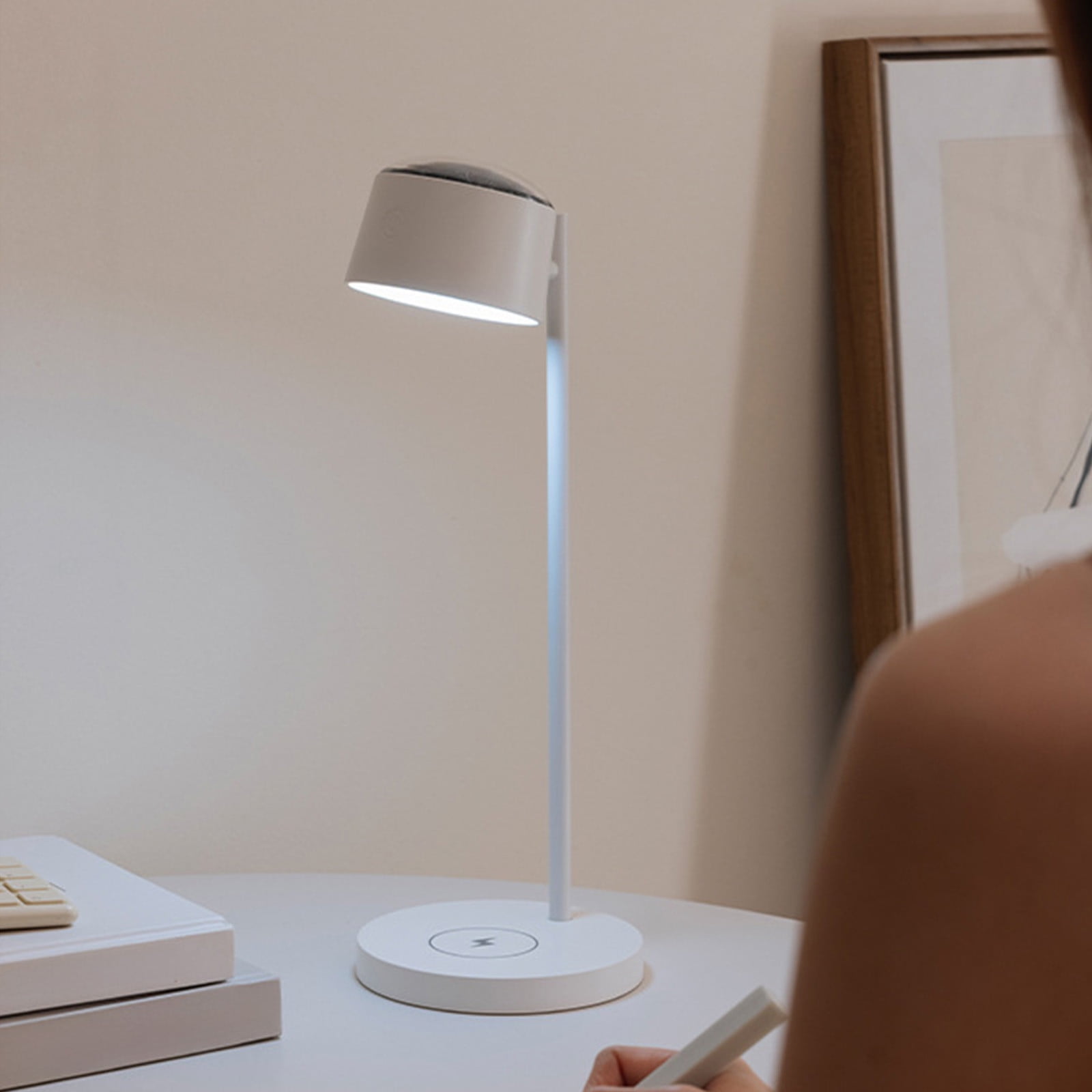COM1950s Wireless Charging Projection Desk Lamp, 3-Level Dimming Night ...