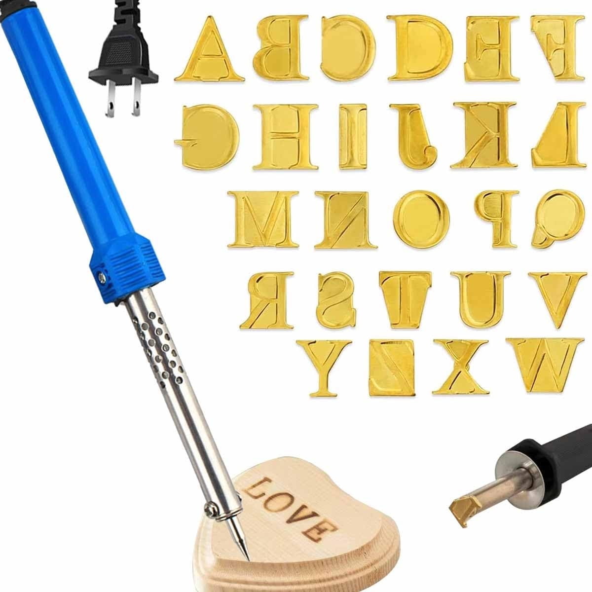 COM1950s Wood Carving Tools Set Wood Burners with Letters Tool with ...