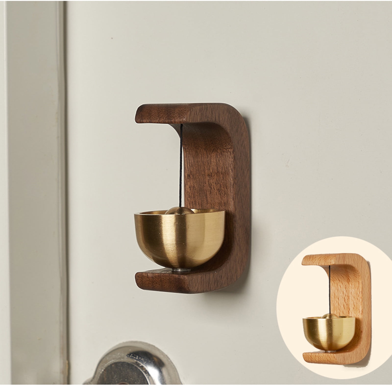 COM1950s Wood Doorbell Chime,Magnetic Doorbell with Adhesive Backing ...