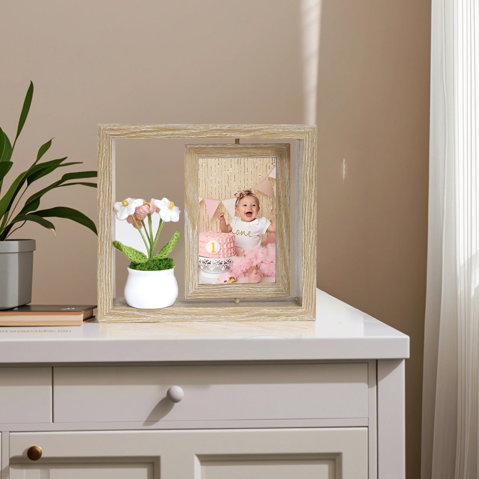 COM1950s Wooden Picture Frames,Double Picture Frame,Double-Sided ...