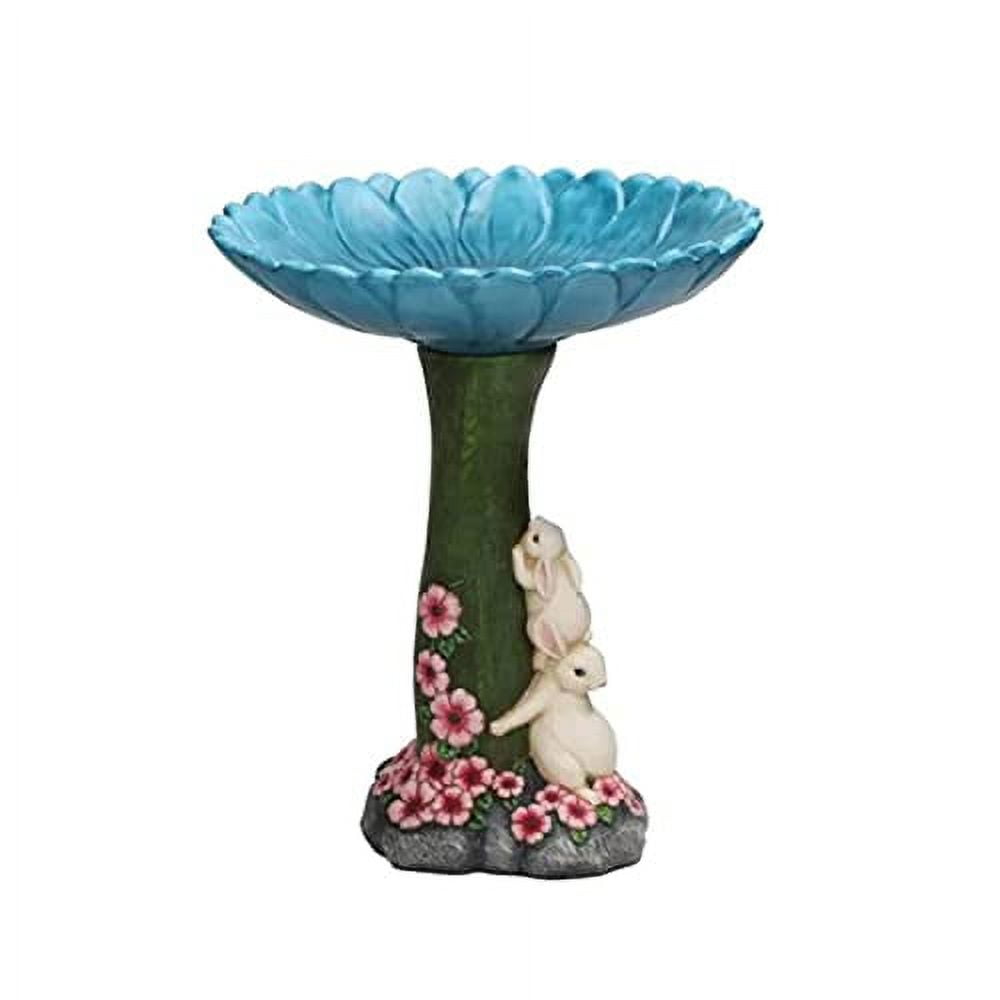 COM4SPORT Blue sunflower vertical resin bird bath bowl and beautifully ...