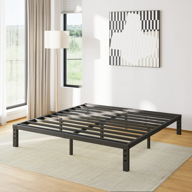 COMASACH 12 inch King Bed Frame, Easy Assembly, No Box Spring Needed ...