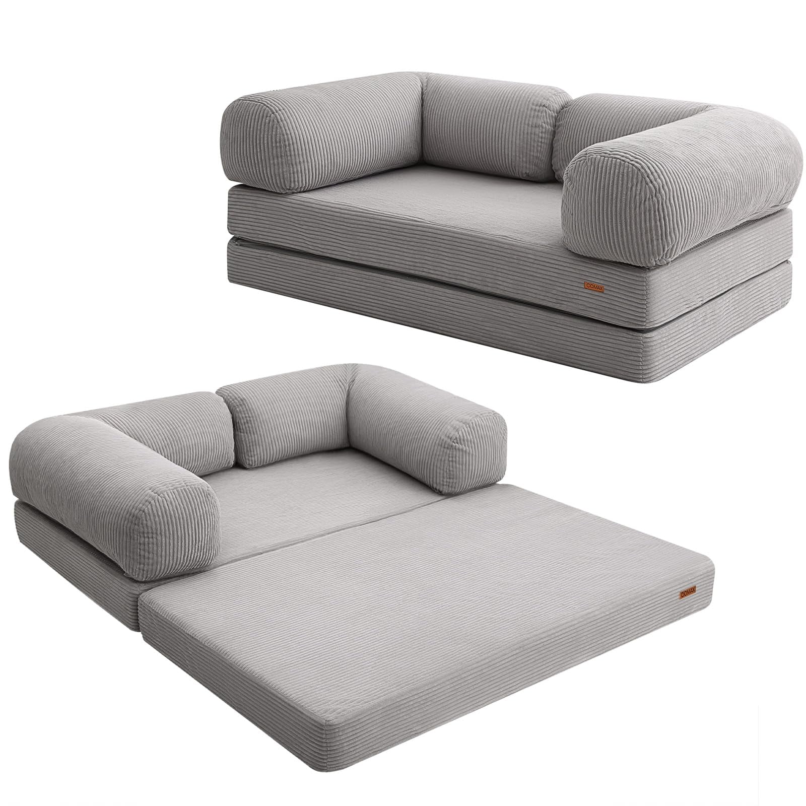 COMAX Folding Sofa Bed Queen, 4-in-1 Foldable Floor Couch Convertible ...