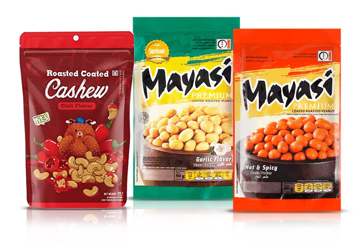 COMBO DEAL!!! Iyes Roasted Coated Cashew Chili, Mayasi Premium Coated ...