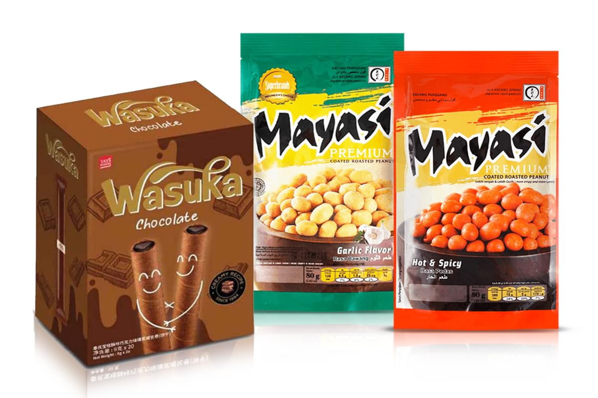 COMBO DEAL!!! Wasuka Wafer Rolls Chocolate Flavor, Mayasi Premium ...