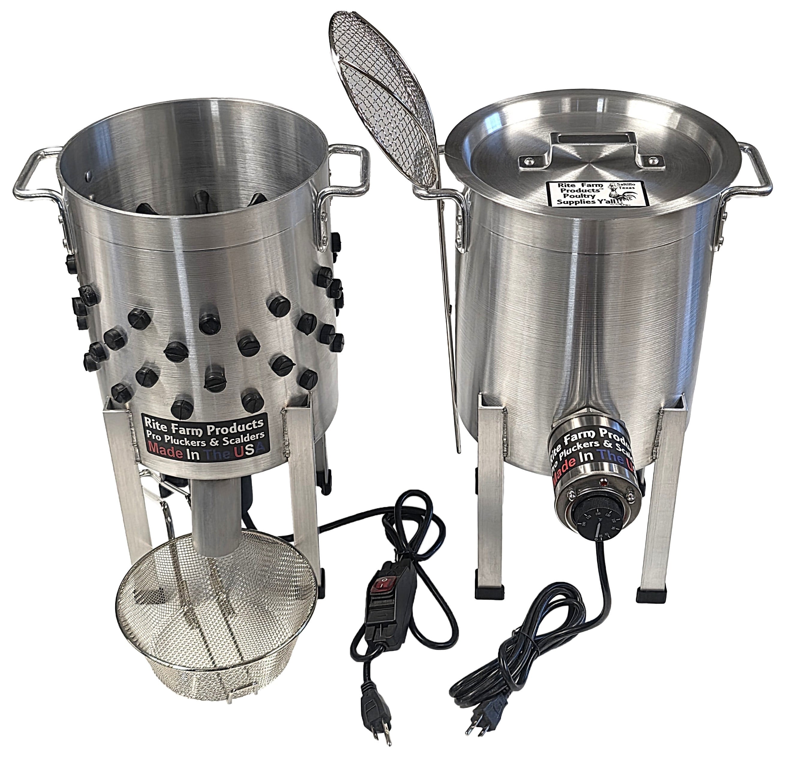 COMBO Rite Farm Products Pro USA Quail Plucker & 4 Gallon 120 Volt ...