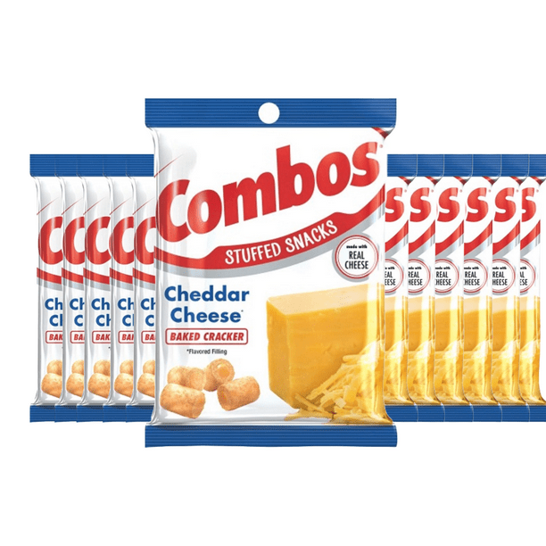 COMBOS CHEDDAR CHEESE Crackers Baked Snacks 6.3 Ounce Bags (BOX of 12 ...