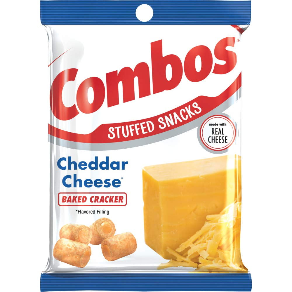 COMBOS Brand Cheddar Cheese Cracker Baked Snacks, 6.3-Ounce Bag, Pack ...