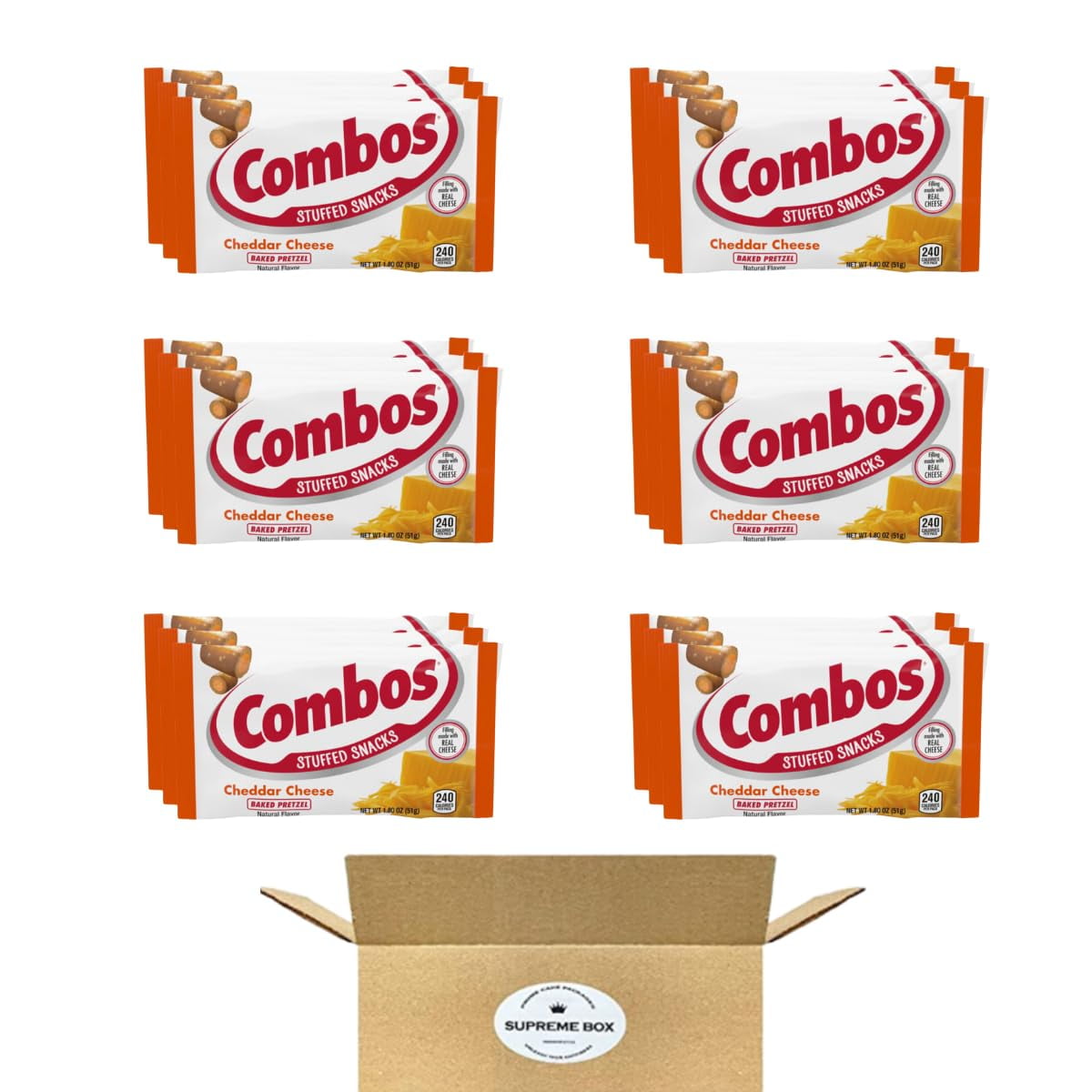 COMBOS Cheddar Cheese Pretzel CM31 Baked Snacks, 1.8 oz Bag - Pack of ...
