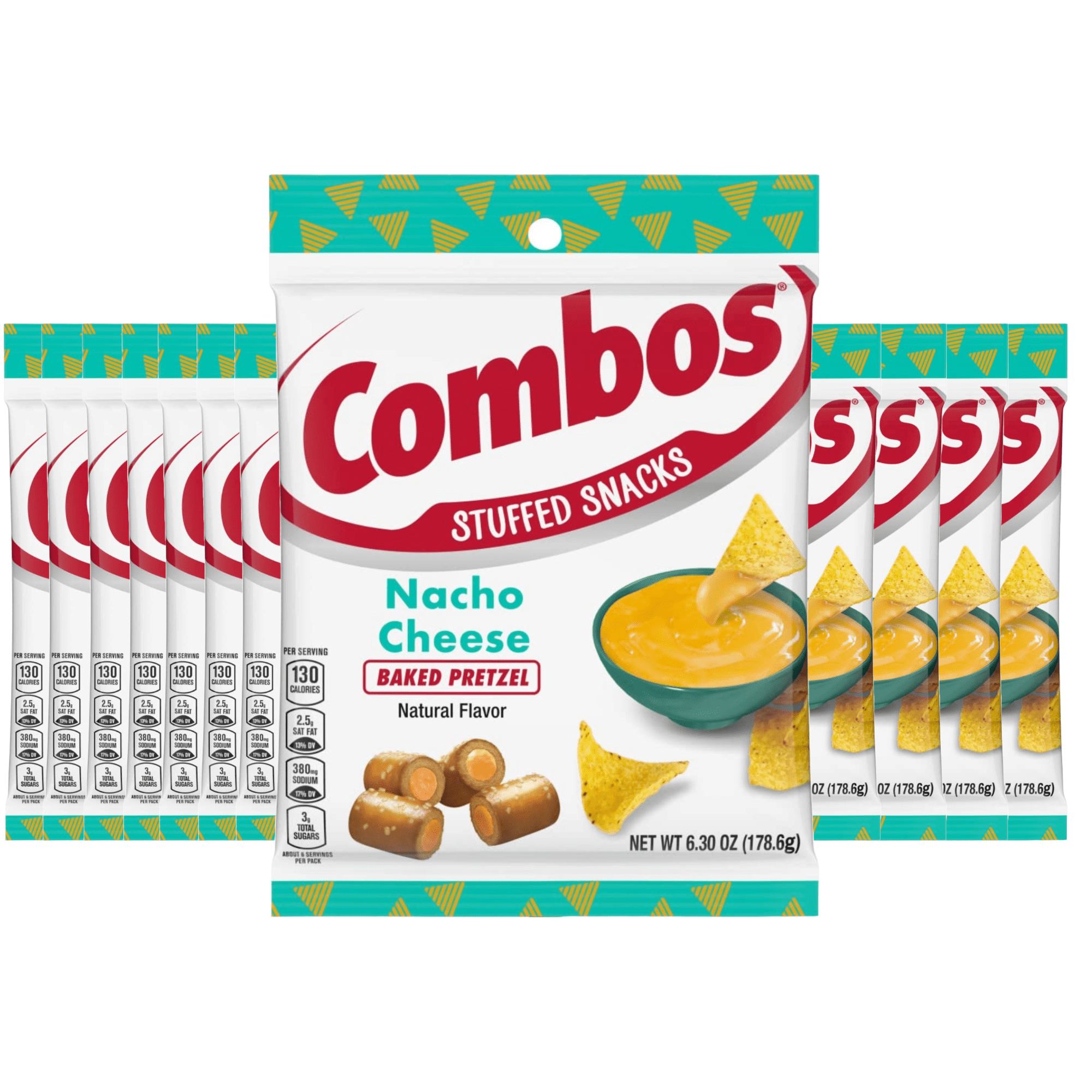 COMBOS NACHO CHEESE Pretzel Baked Snacks 6.3 Ounce Bags (BOX of 12 ...