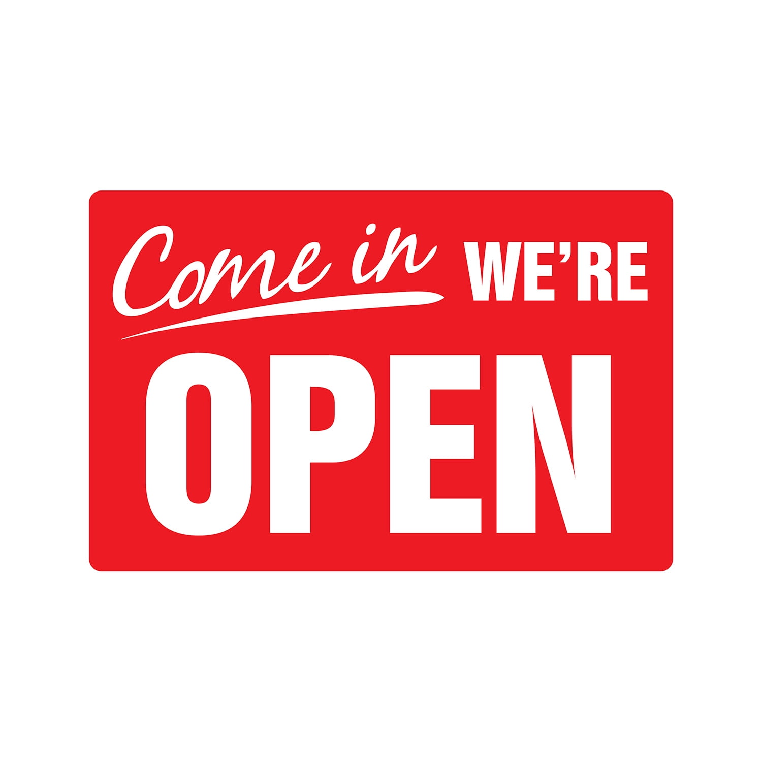 COME IN WE'RE OPEN Business Decal store hours yes we are open closed ...