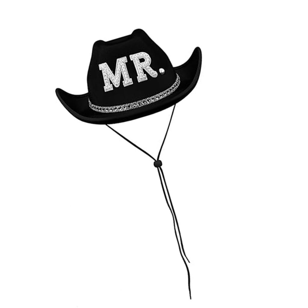 COMEET Cowboy Hat, Jeweled Crystal Fedoras Hat Bride Groom Panama Hat ...