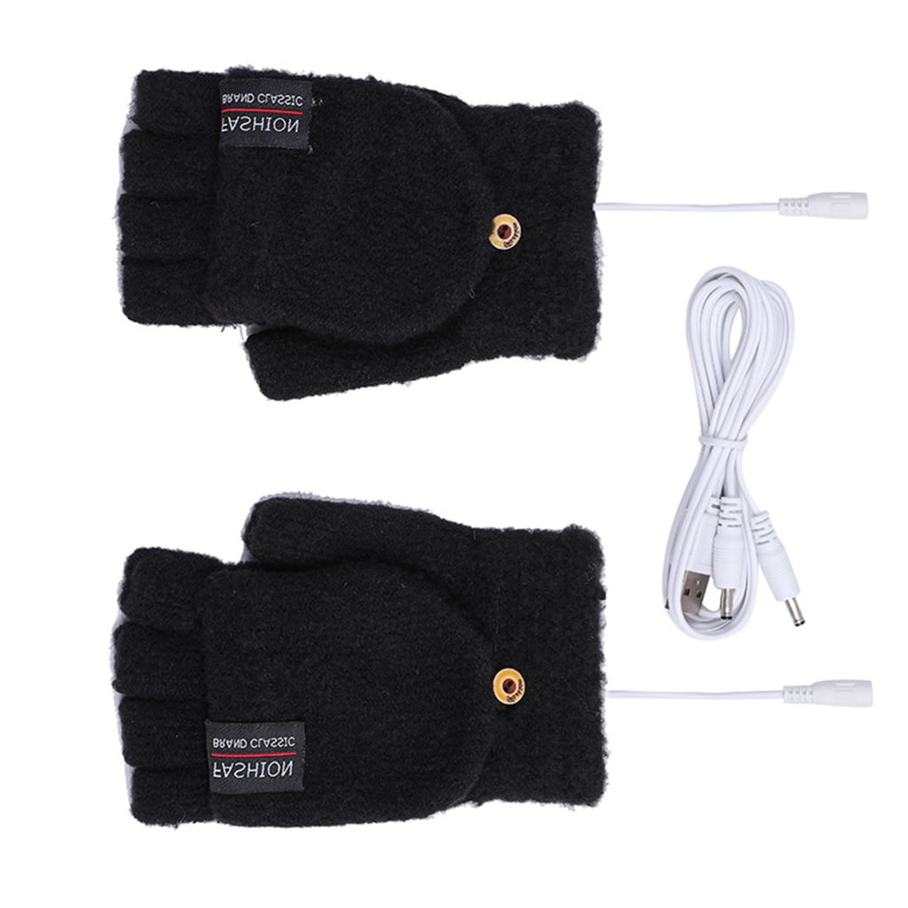 COMEET Gloves, USB Electric Heated Convertible Gloves Winter Half ...
