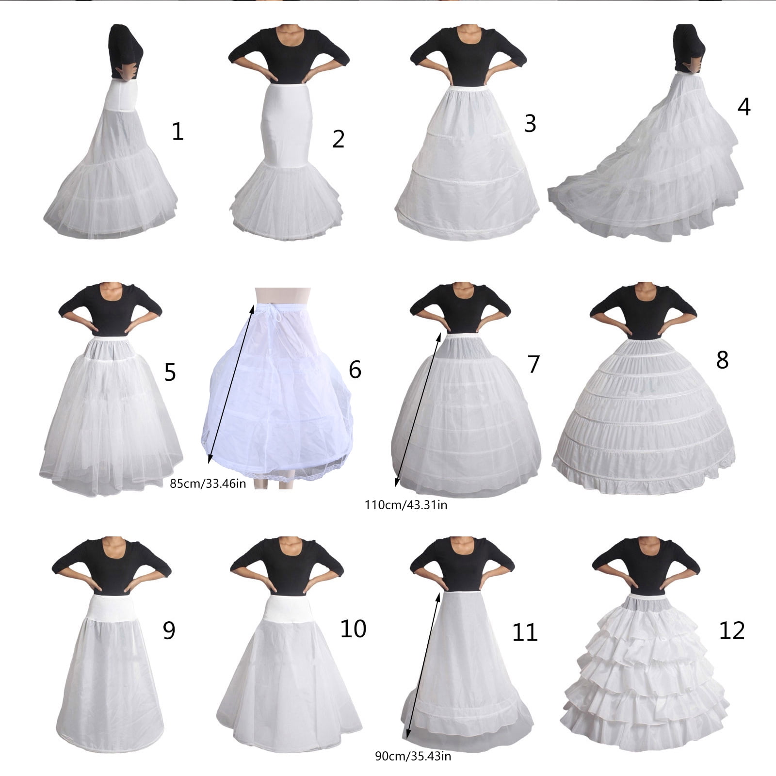 COMEET Hoop Slips, Crinoline Underskirt Petticoat Floor Length for ...
