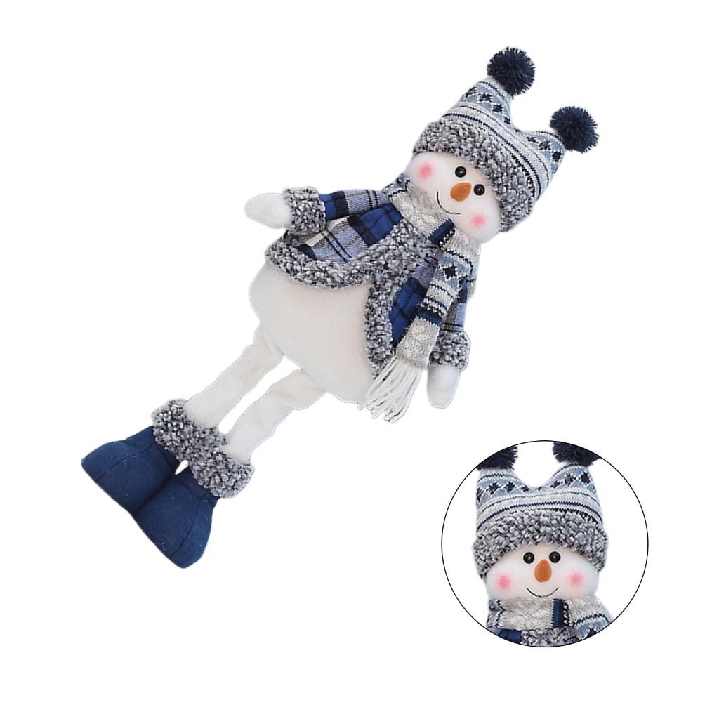 COMEET Long Legged Doll, Blue Christmas Snowman Decoration Wearing Warm ...