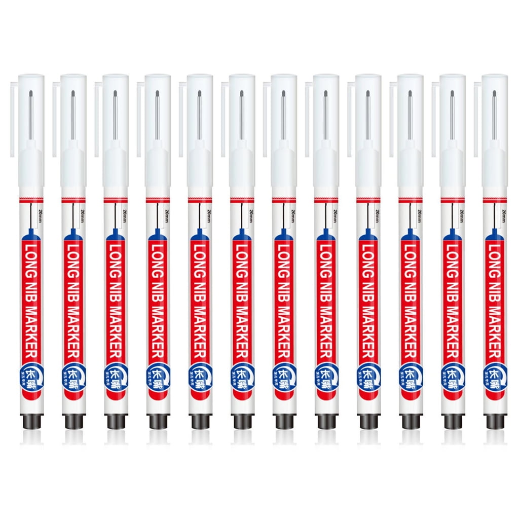 COMEET Markers Pen, 12 Pcs 20mm Long-Nib Marker Pens Reach Markers Long Nose Tiles Marker Pens ...