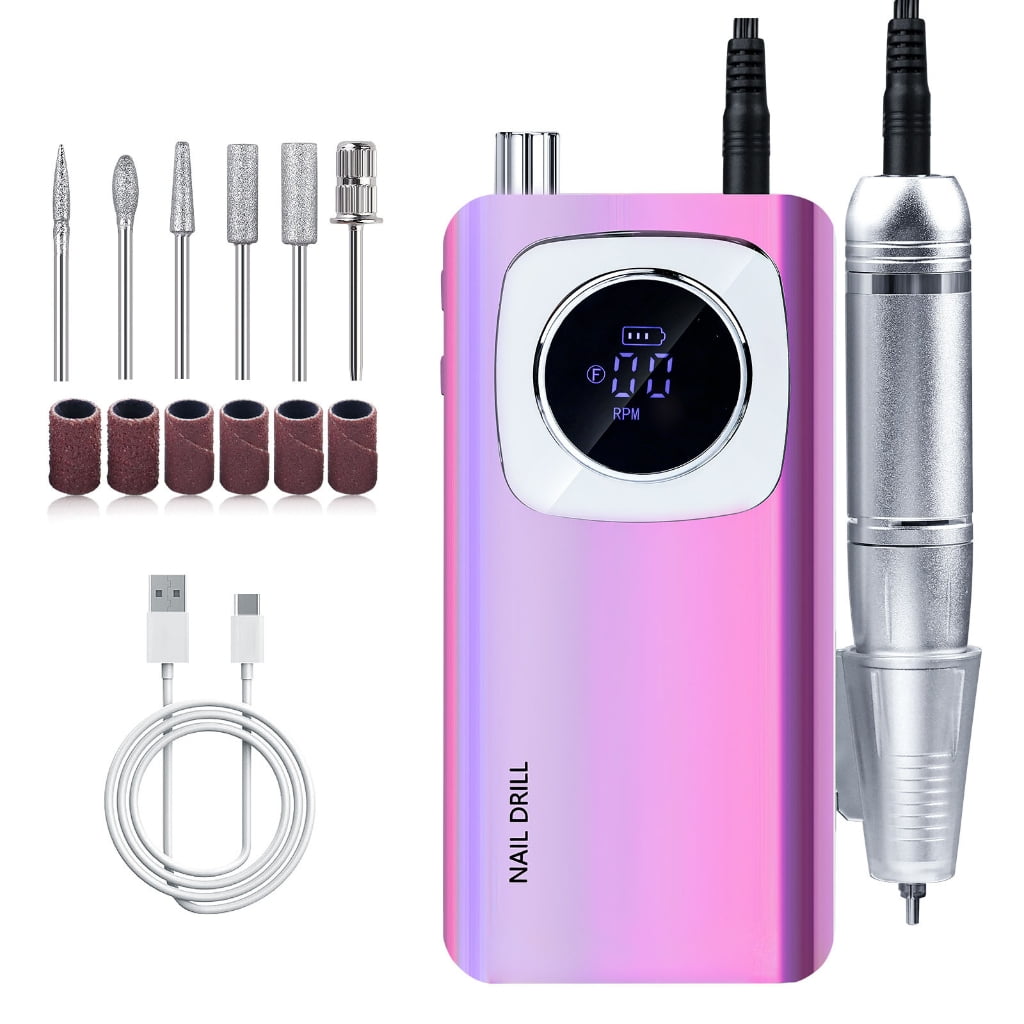COMEET Nail Drill Machine, Electric Files Rechargeable Drill 45000RPM ...