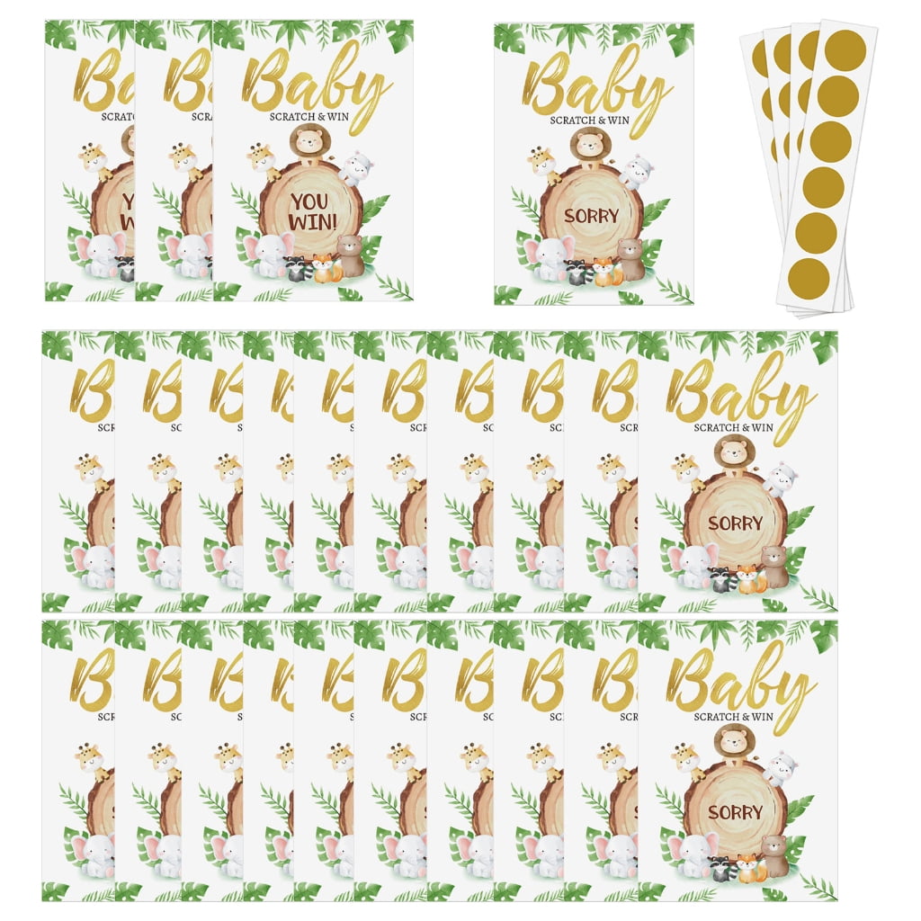 COMEET Raffle Card,Pack of 24 Baby Showers Game Cards Scratch Lotteries ...