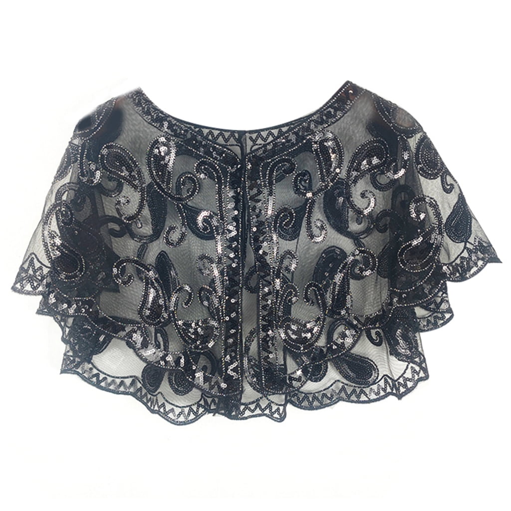 COMEET Vintage Shawl, Sequins Flapper Shawls Wrap for 1920s Prom ...