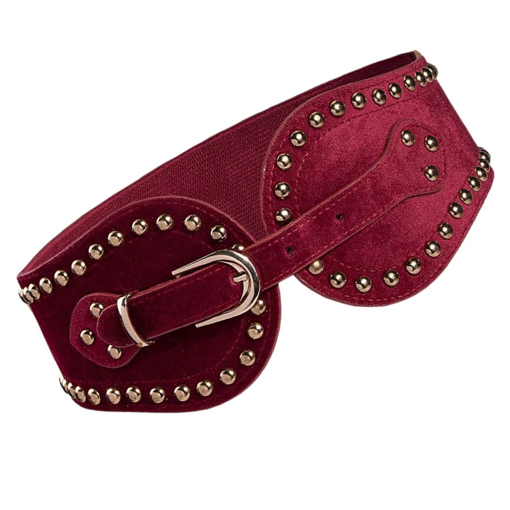 COMEET Waist Belt, Wide Waist Belt Punk Chain Jeweled with Rivets Buckle Retro Studded Buckle ...