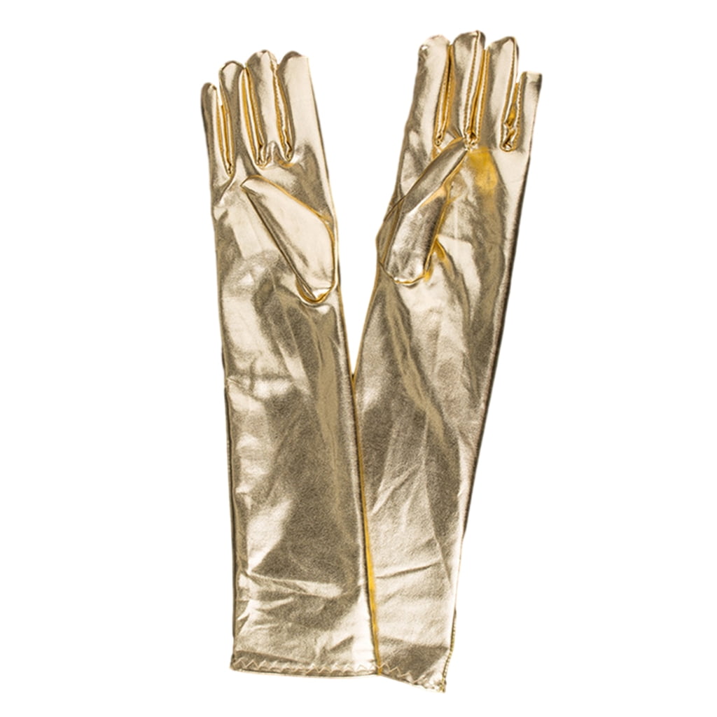 COMEET Women Gloves, Womens 17 Inch Long Wet Look Gloves Faux Leather ...