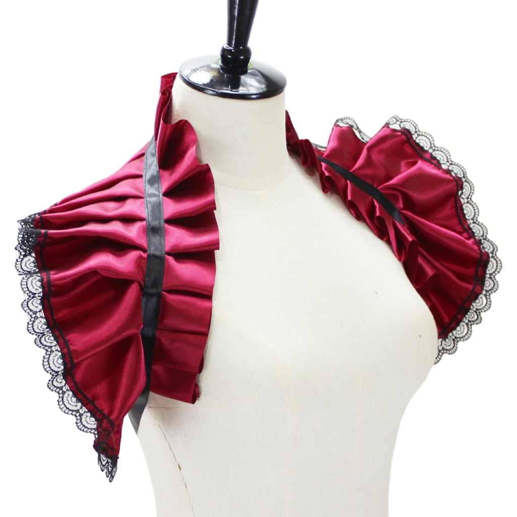 COMEET Women Shawl, Unisex Vintage Victorian Ruffled Shrug Shawl Fake ...