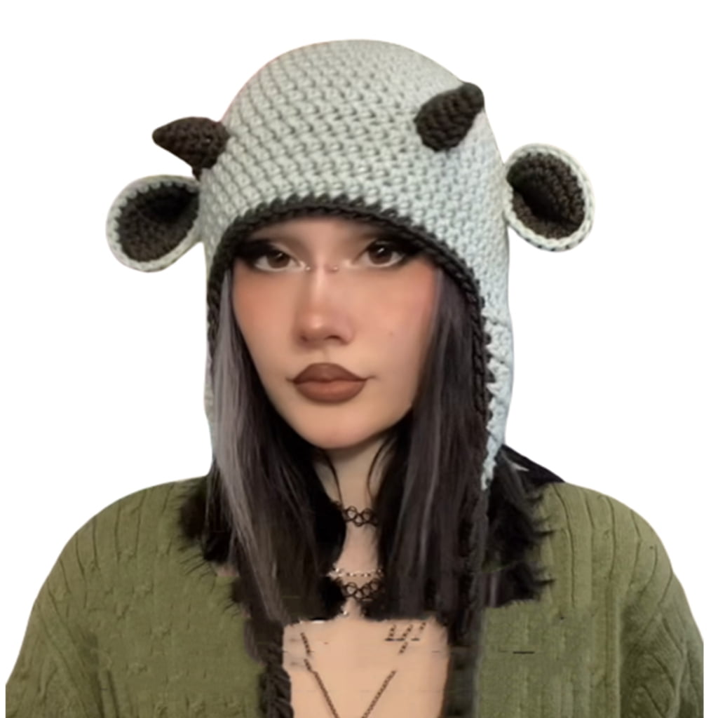 COMEET knit hat, Cartoon Crochet Hat Winter Long Skull Cosplay Party Hat for Teens Adult ...