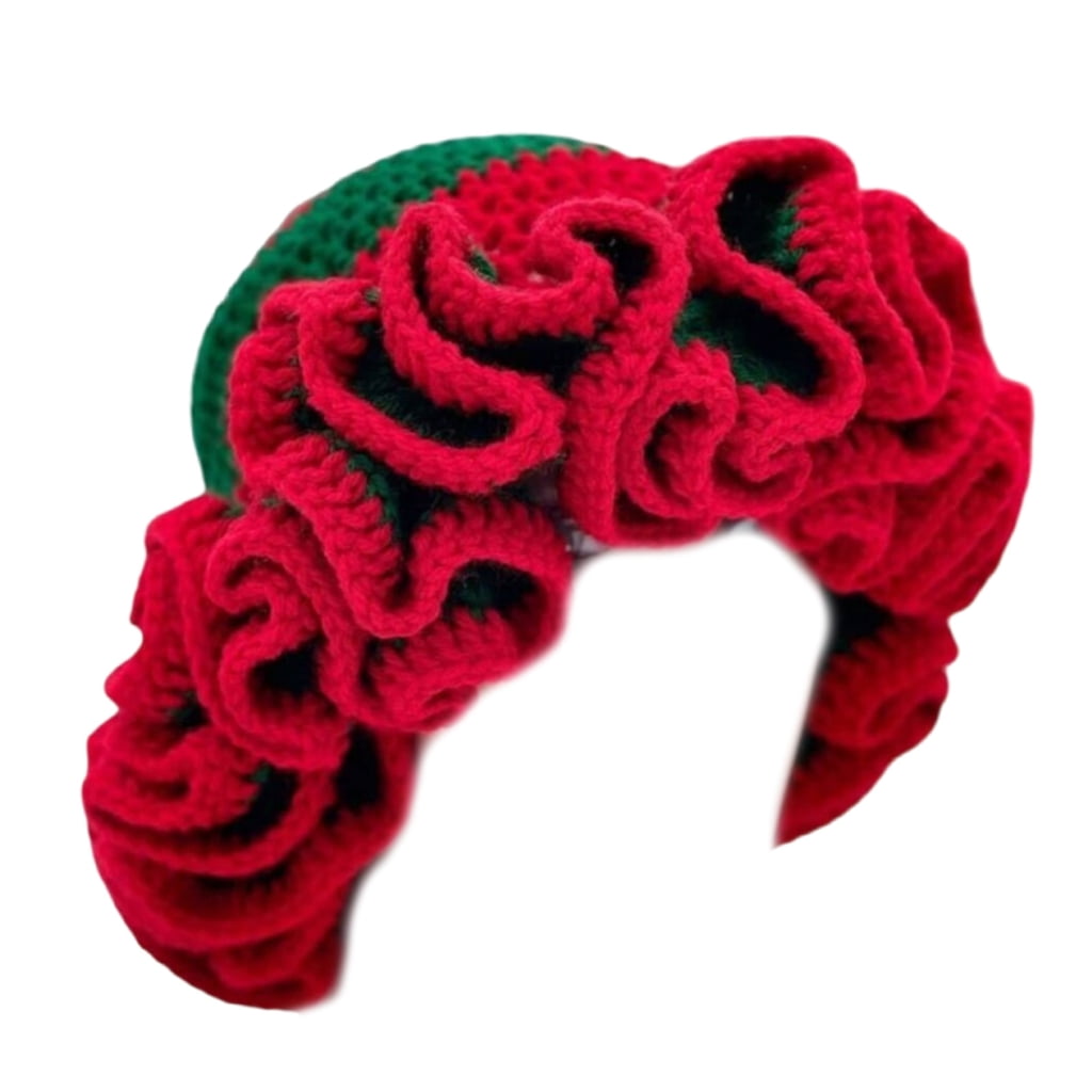 COMEET party hat, Female Bucket Caps Crochet Ruffle Brim Hat Street ...