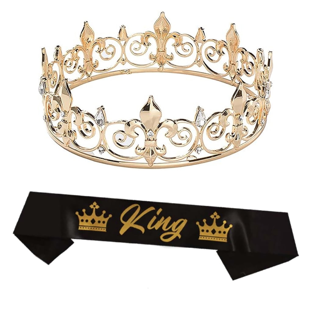 COMEET party hat, Party Royal Crowns with Sashes for Men Women Birthday ...