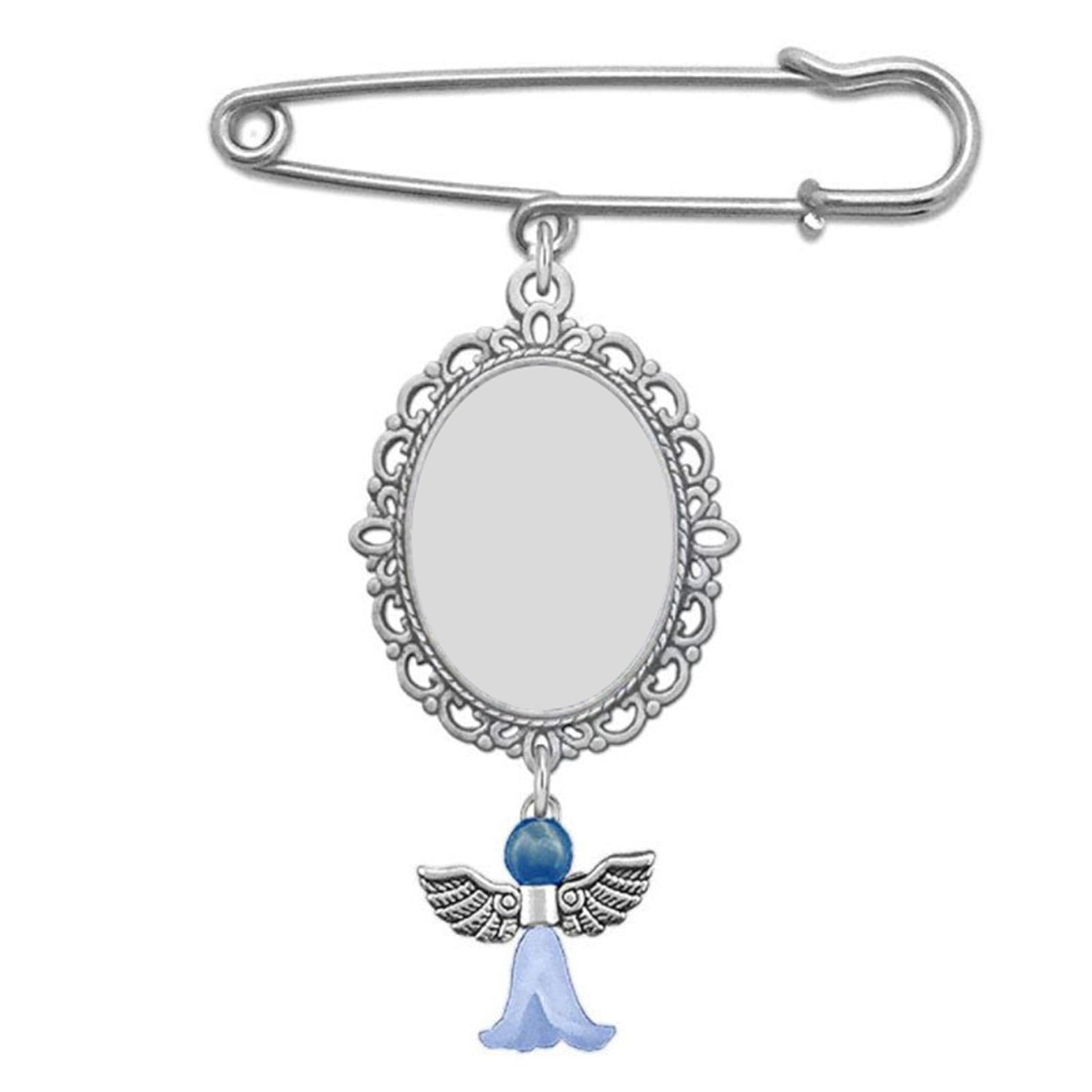 COMEET wedding brooch, Something Blue Memorial Photo Charm Pin for Wedding Bouquet Boutonniere ...