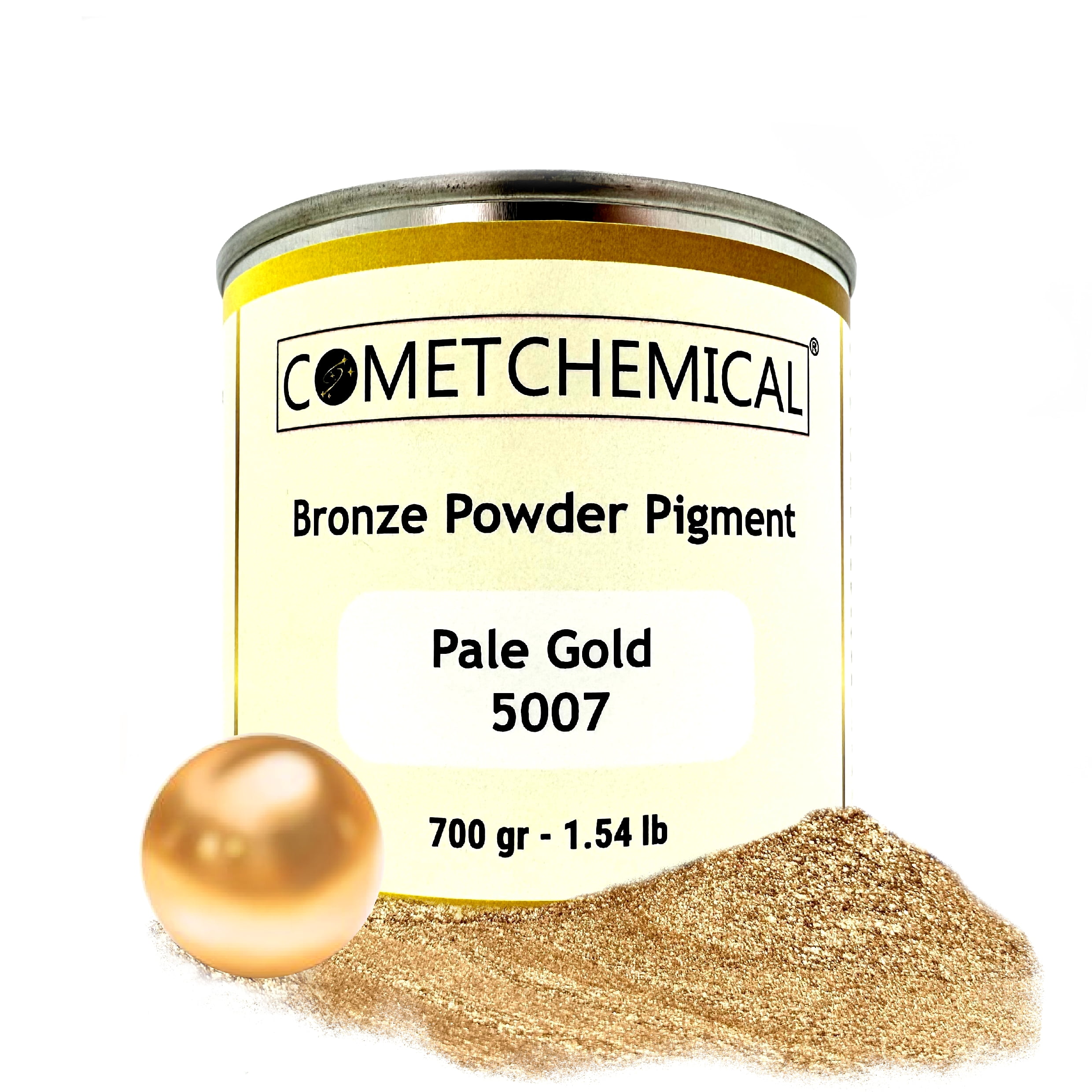 COMETCHEMICAL Pale Gold Metallic Bronze Powder Pigment (1.54lb ...
