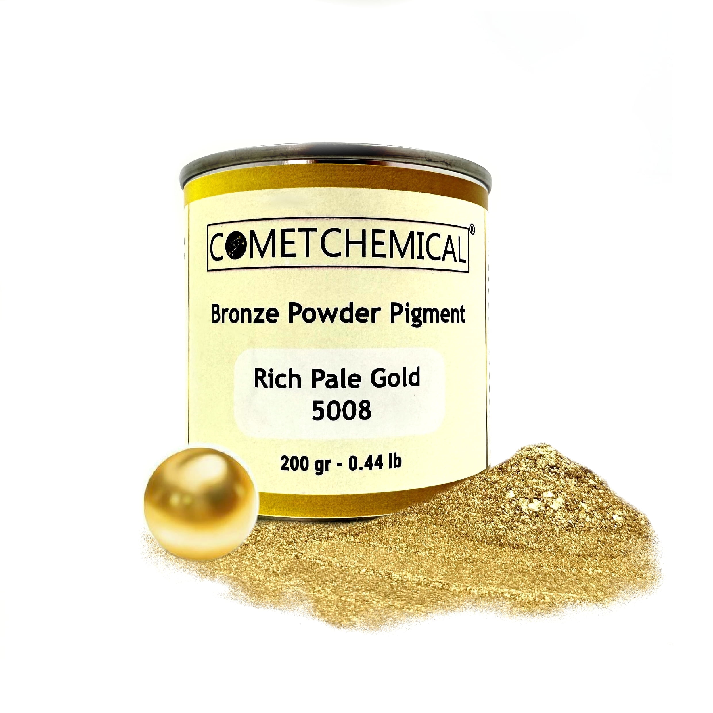 COMETCHEMICAL Metallic Pigment for Solvent, Epoxy Resin, Rich Pale Gold ...