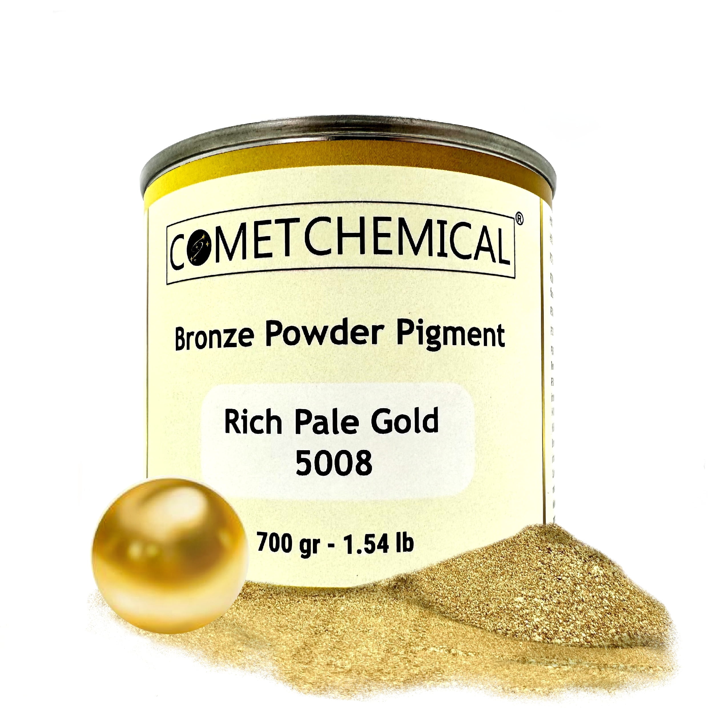 COMETCHEMICAL Metallic Pigment for Solvent, Epoxy Resin, Rich Pale Gold ...