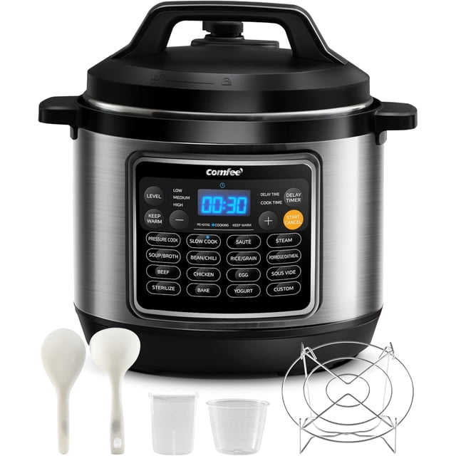 COMFEE’ 16 in 1 Multifunction Pressure Cooker, Non-Stick, Yogurt/Rice ...