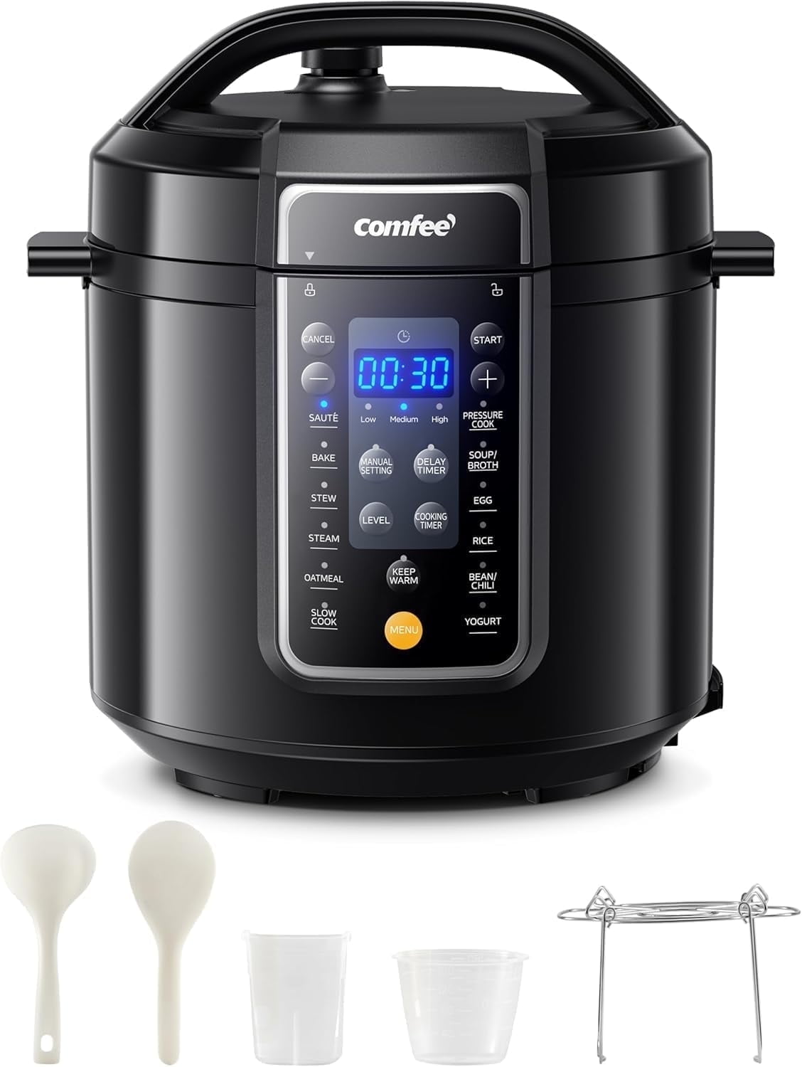 Comfee 6QT Electric Pressure Cooker, 9-in-1 Multi Cooker, 13 Presets ...