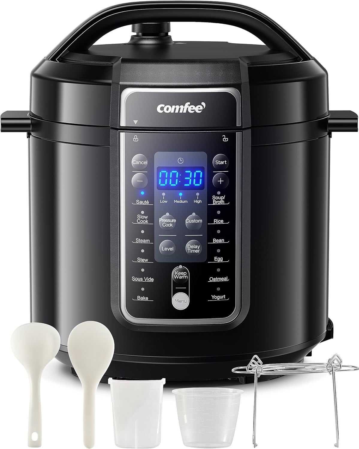 COMFEE’ 9-in-1 Electric Pressure Cooker 14 Presets Instant Multi Cooker ...