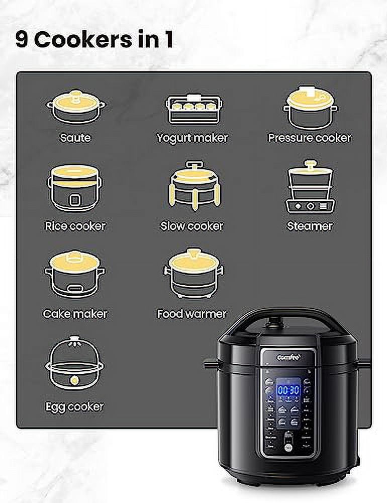 COMFEE’ 9-in-1 Electric Pressure Cooker 14 Presets Instant Multi Cooker ...
