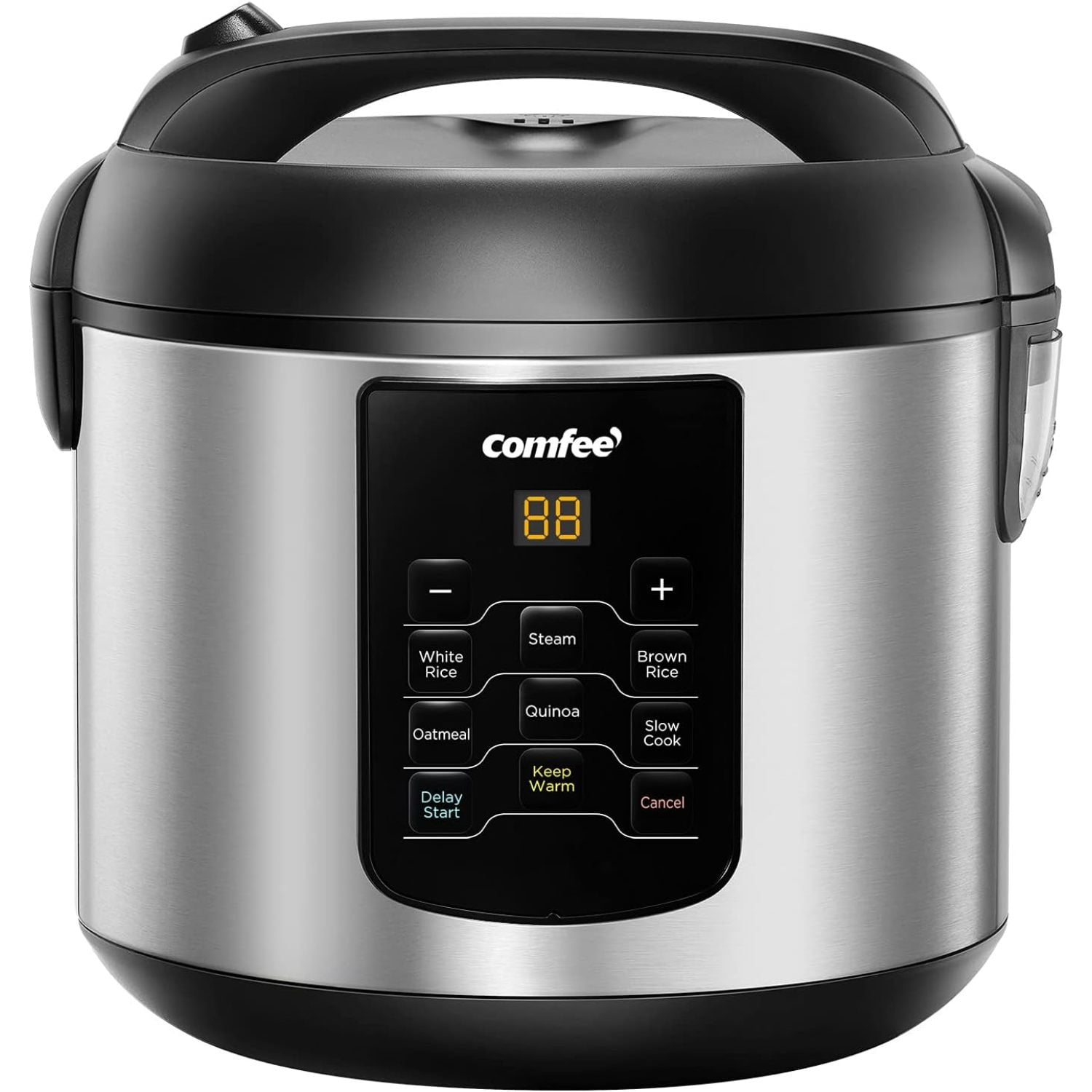COMFEE' Compact Rice Cooker, 6-in-1 Stainless Steel Multi Cooker, Slow ...
